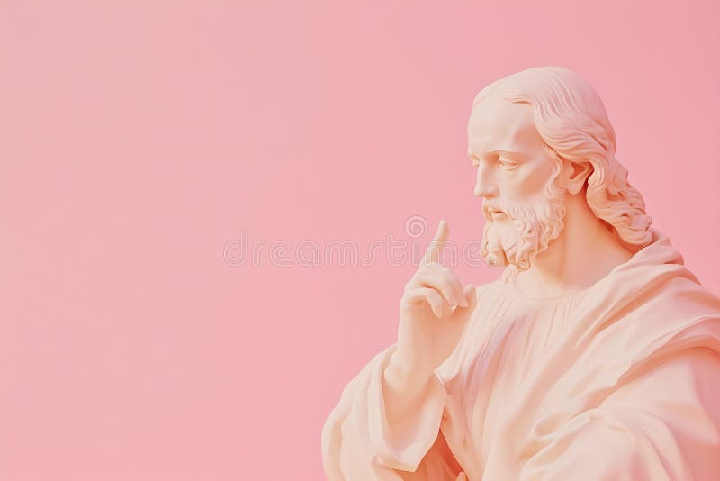 A Classical Style Statue of a Bearded Figure Raising One Finger in a ...