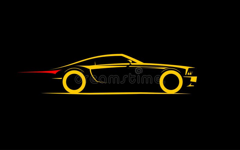 Classical Stylized Car Coupe Stock Vector - Illustration of auto, speed ...