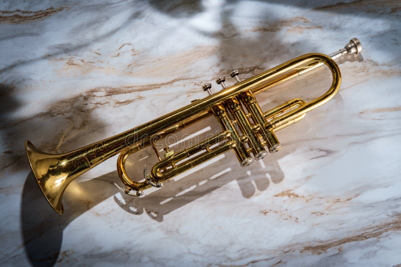 Classical Trumpet Marble Table Stock Image - Image of concert, musician ...