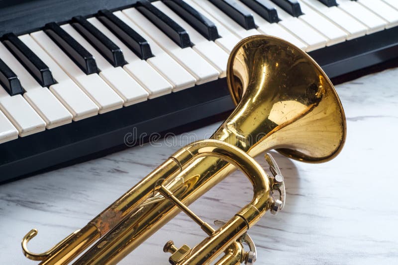 Classical Trumpet Piano Keyboard Stock Photo - Image of piano ...