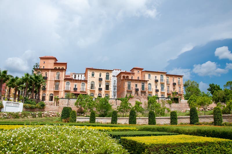 Classical Villa, Town in European Style Stock Photo - Image of color ...