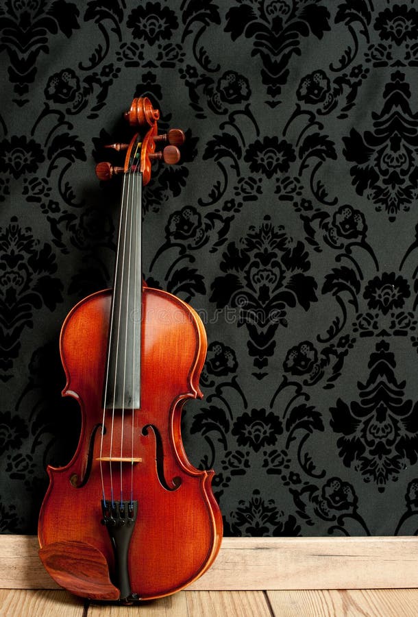 Classical Violin on Wooden Table Stock Photo - Image of antique, viola ...