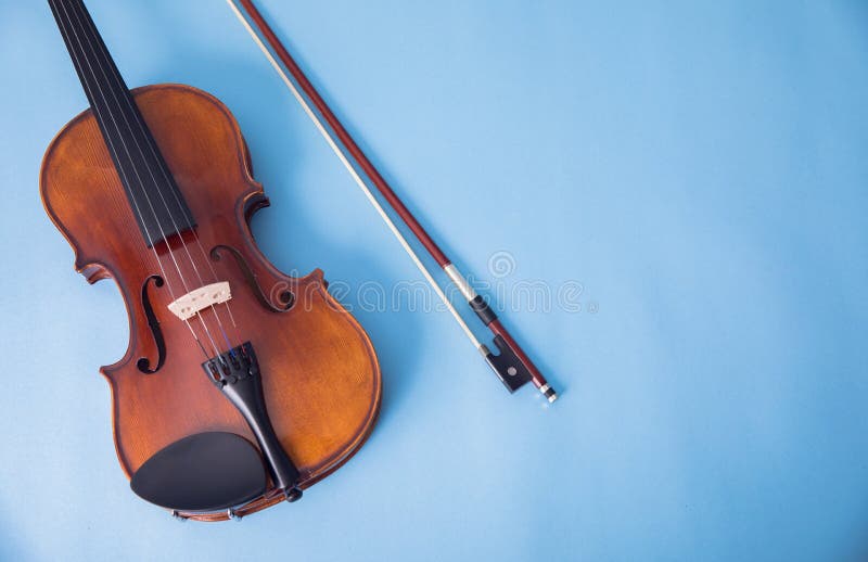 Classical Violin on Wooden Table Stock Photo - Image of antique, viola ...