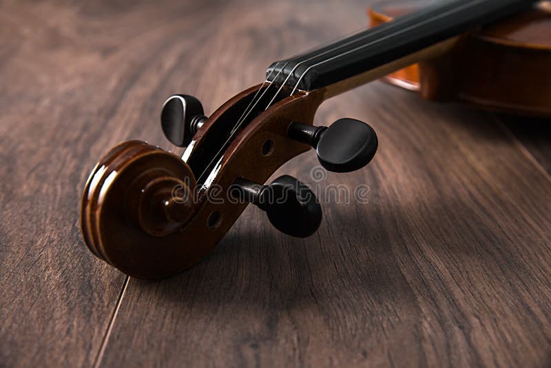 Classical Violin on Wooden Table Stock Photo - Image of antique, viola ...