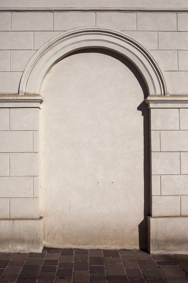 Classical Wall Background with Arched Niche Stock Image - Image of ...