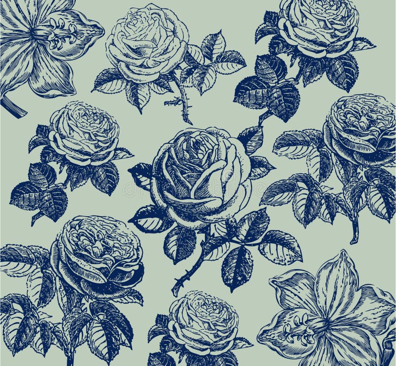 Classic Floral Pattern - Seamless Stock Vector - Illustration of deco ...