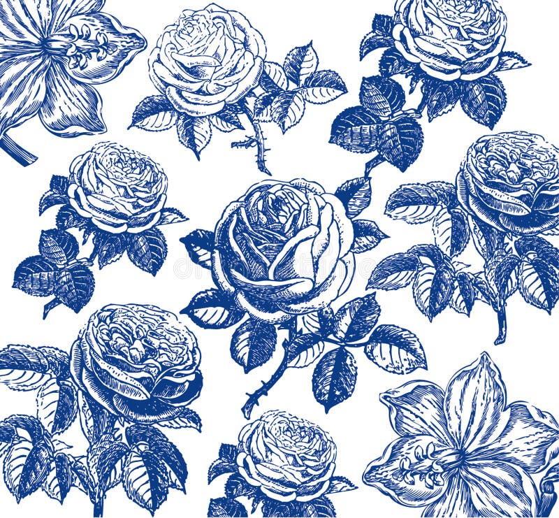 Classical Wall-paper with a Flower Pattern. Stock Vector - Illustration ...