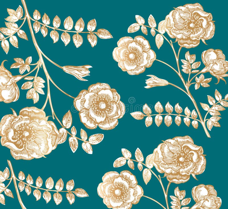 Classical Wall-paper with a Flower Pattern. Stock Vector - Illustration ...