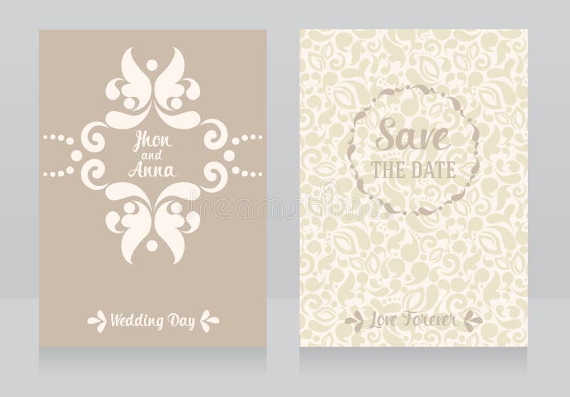 Classical wedding cards stock vector. Illustration of autumn - 73892810