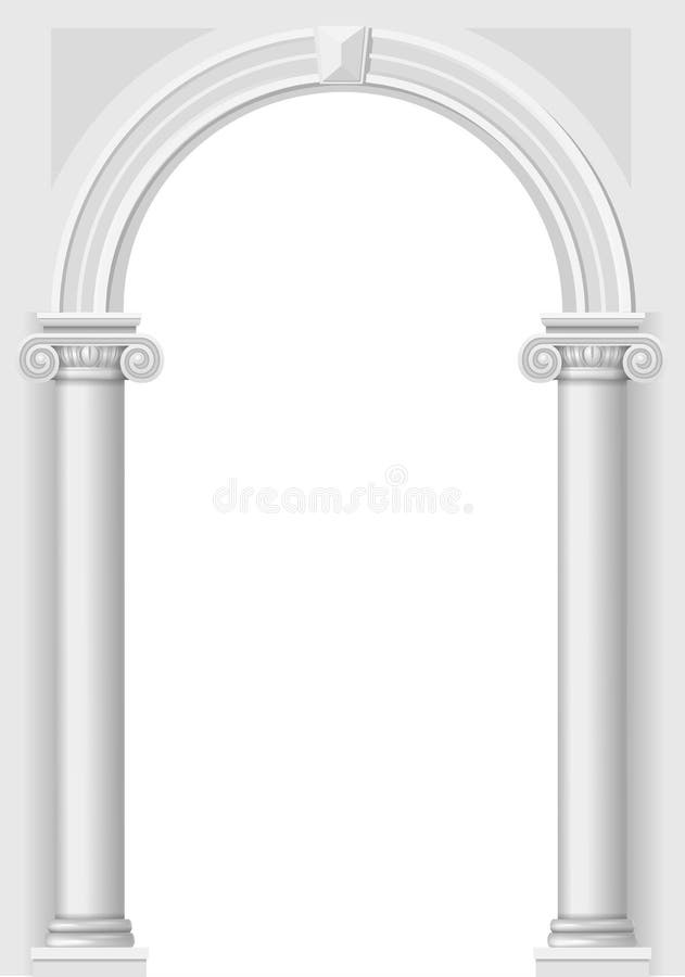 Classical Arch with Greek Ionic Columns Stock Vector - Illustration of ...