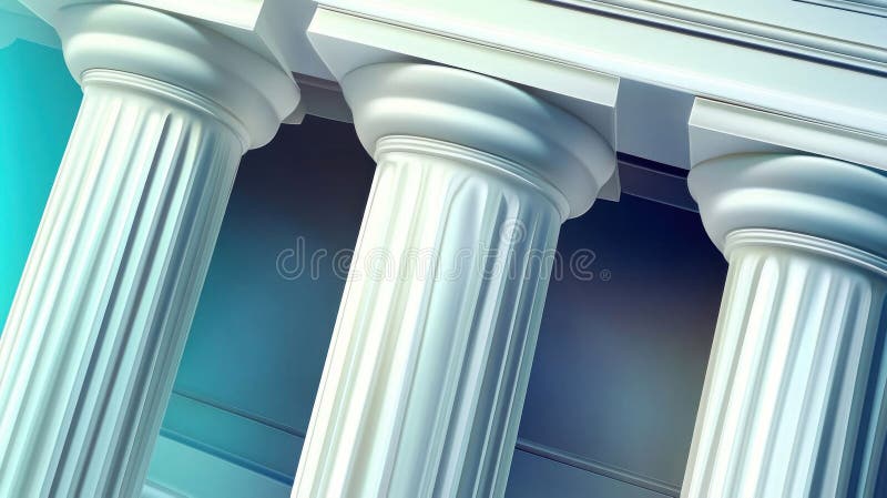 Classical White Pillars of Architecture Stock Illustration ...