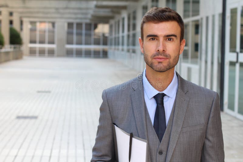 Classically Good Looking Male Isolated in Office Space Stock Image ...