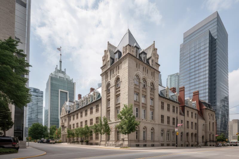 Classically Styled Building, Surrounded by Modern Skyscrapers and ...