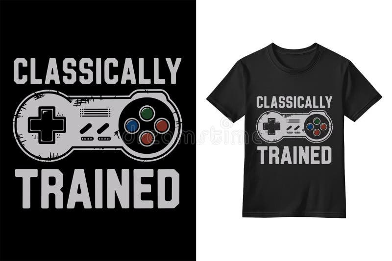 Classically Trained Retro Gaming Tee Design Stock Illustration ...