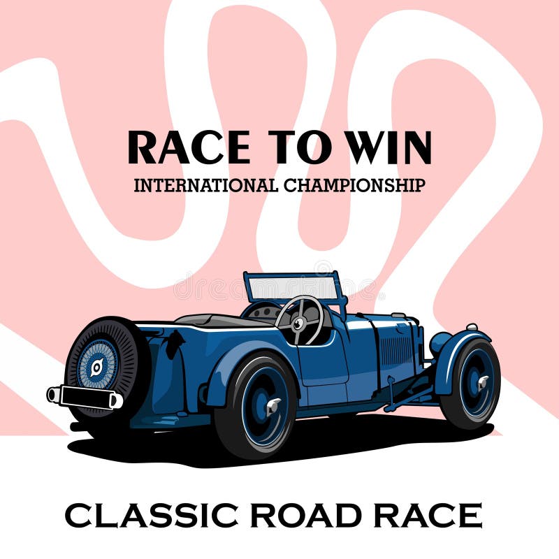 Classics Style Racing Design Illustration Design Vector Stock Vector ...