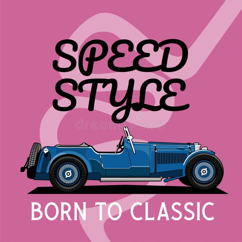 Classics Style Racing Design Illustration Design Vector Stock Vector ...