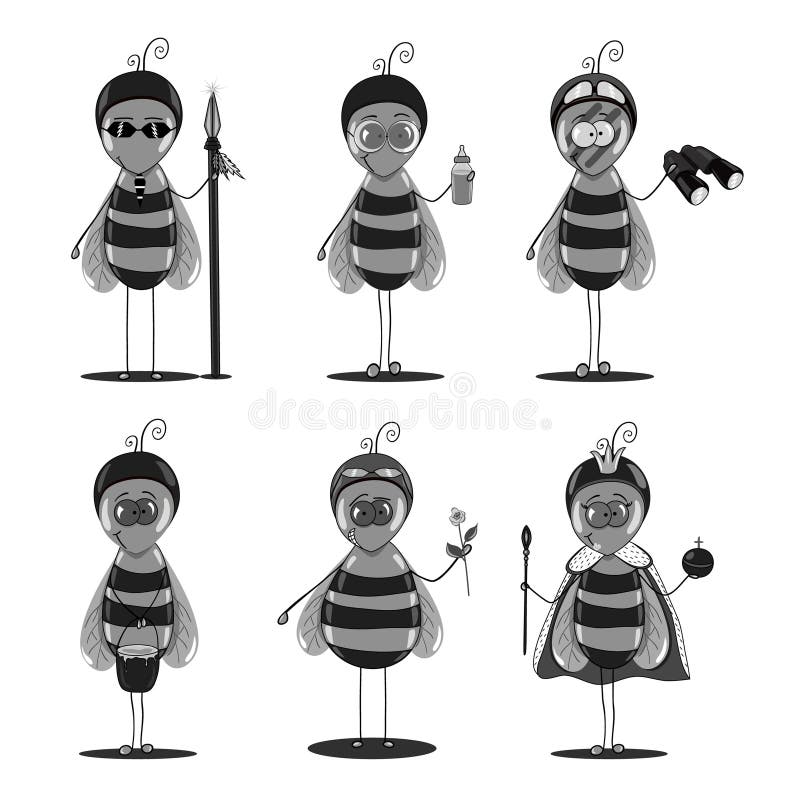 Classification of Bees Collected Large Set Stock Vector - Illustration ...