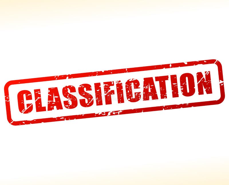 Classification Text Buffered on White Background Stock Vector ...