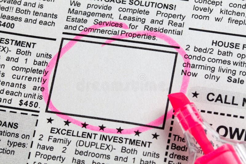 Classified Ad stock image. Image of highlighted, message - 24513089