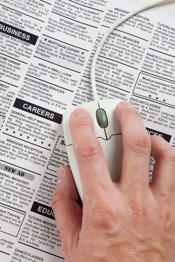 Classified Ad and Computer Mouse Stock Image - Image of media, online ...