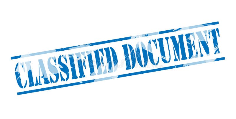 Classified Document Blue Stamp Stock Illustration - Illustration of ...