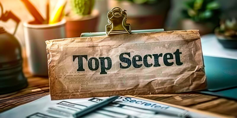 Classified Document Labeled Top Secret on an Office Desk Indicating ...