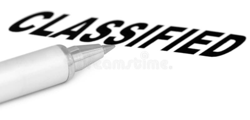 Classified Printed in Paper Stock Photo - Image of confidential, mark ...