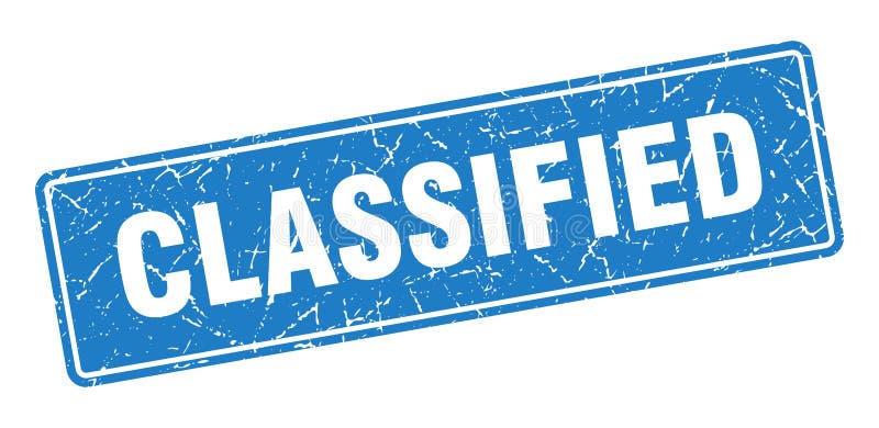 Classified sign stock vector. Illustration of sticker - 160382754