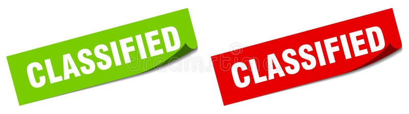 Classified Sticker. Classified Sign Set Stock Vector - Illustration of ...