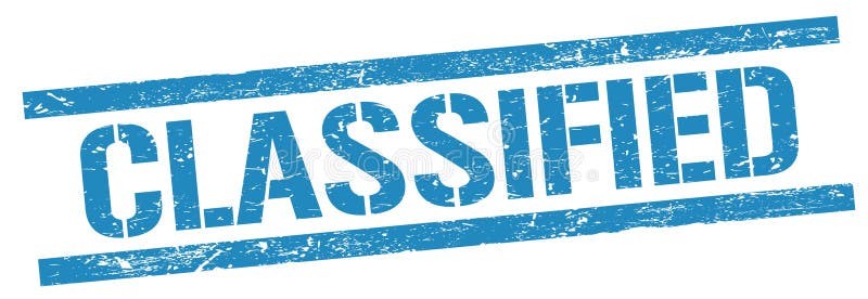 CLASSIFIED Text on Blue Grungy Rectangle Stamp Stock Illustration ...