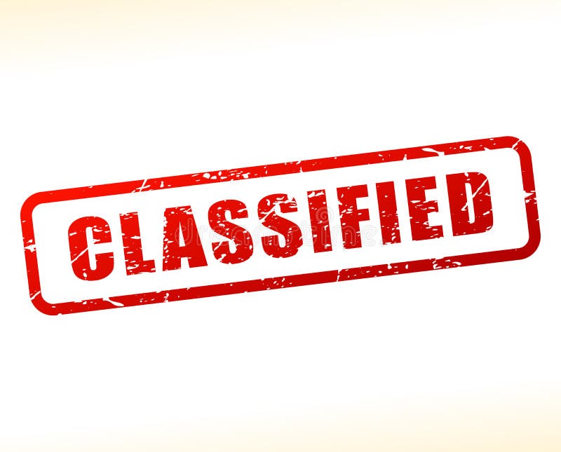 Classified Text Buffered On White Background Stock Vector ...