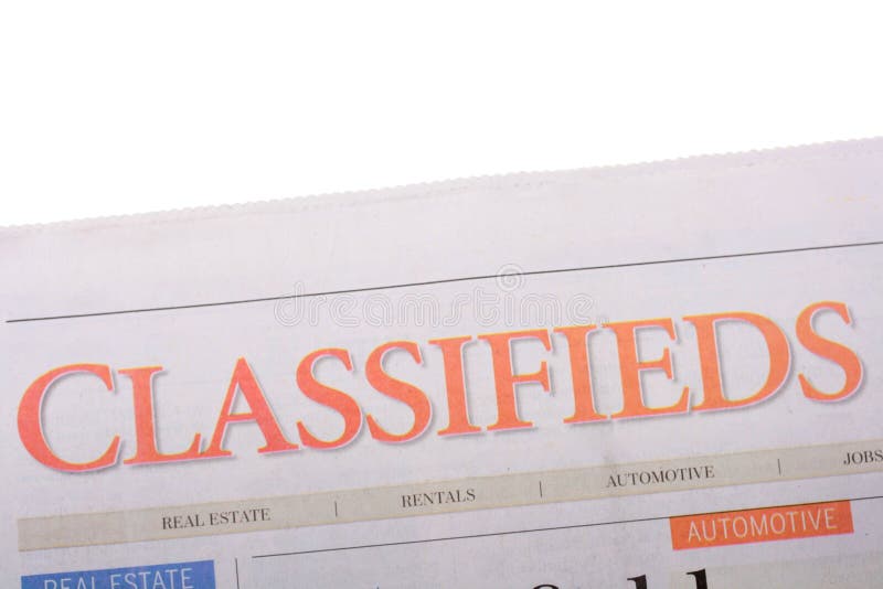 CLASSIFIEDS Section of the Newspaper Stock Image - Image of looking ...