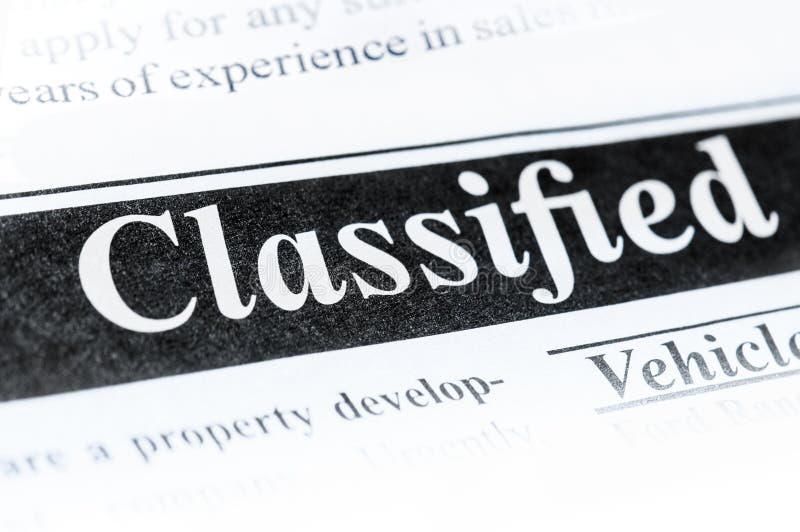 Classifieds Newspaper Clipping Stock Image - Image of media, background ...