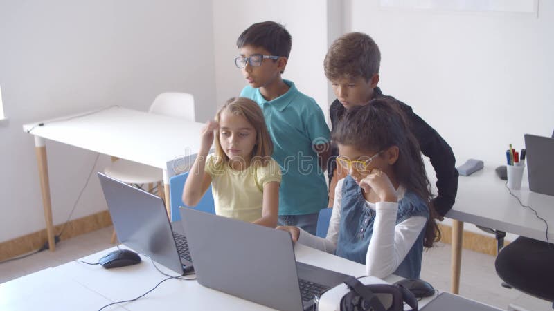 Classmates Doing School Task Together Stock Video - Video of portrait ...