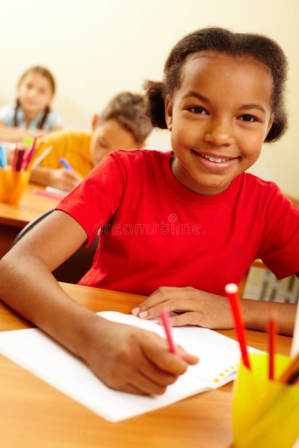 Classmates at Drawing Lesson Stock Image - Image of classroom, junior ...