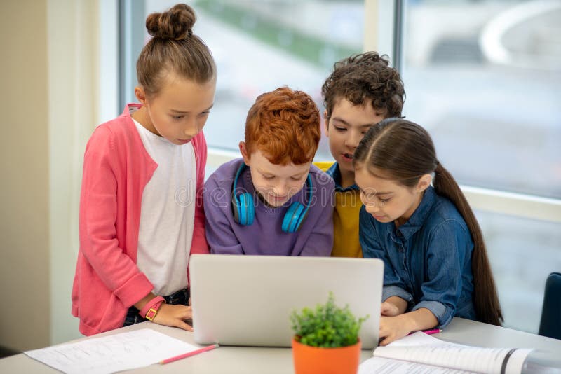 Classmates Making Their School Project in Group Stock Photo - Image of ...