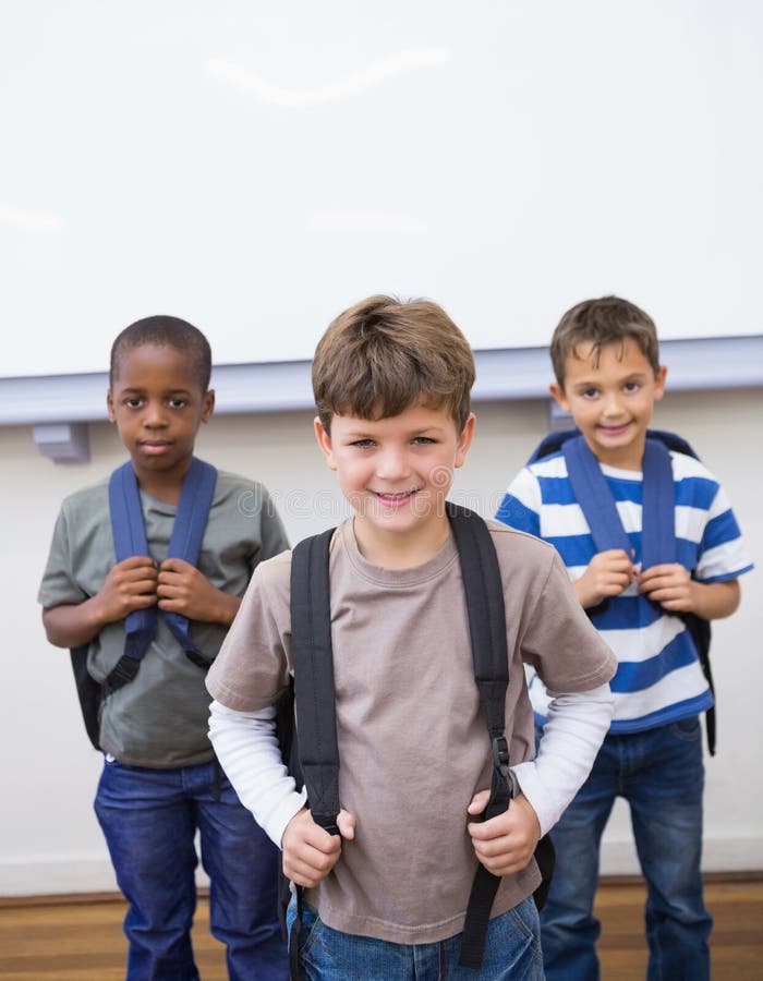 Classmates Smiling Together in Classroom Stock Image - Image of clas ...