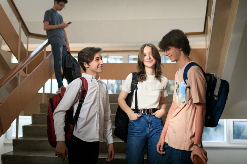 Classmates Talking and Having Fun Stock Photo - Image of pupils, youth ...
