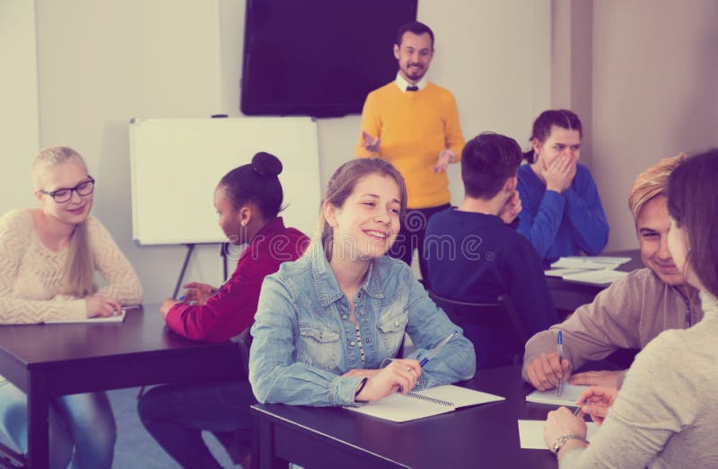 Classmates Working in Groups Stock Photo - Image of african, males ...