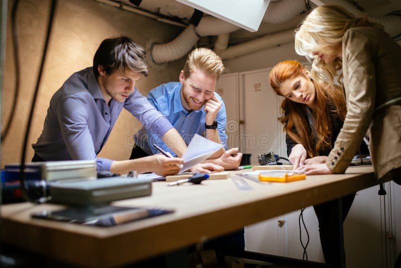 Classmates Working on a Project Together Stock Photo - Image of ...