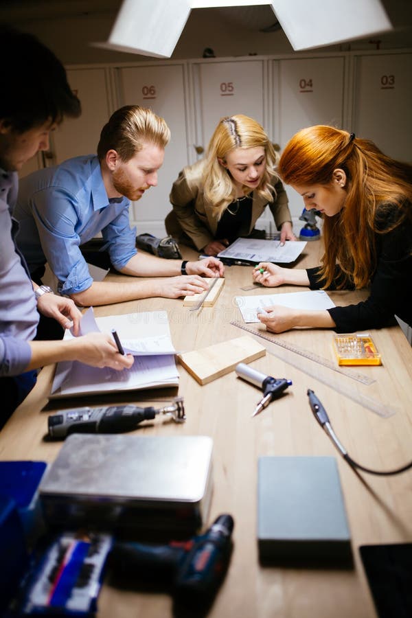 Classmates Working on a Project Together Stock Image - Image of person ...