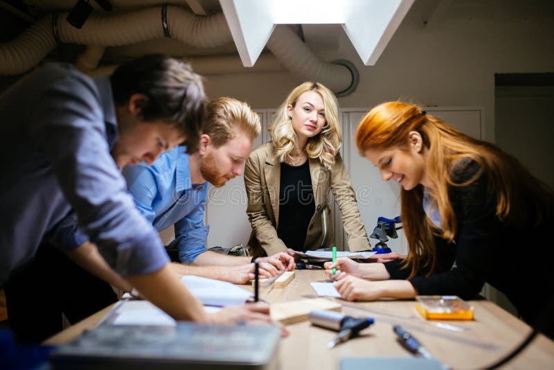 Classmates Working On A Project Together Stock Image - Image of ...