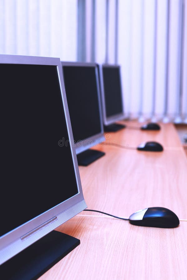 Computer classroom stock photo. Image of room, monitor - 2395974