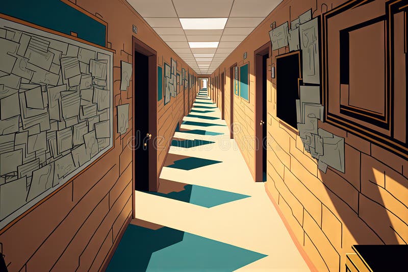 Classroom aisle stock illustration. Illustration of board - 272552862