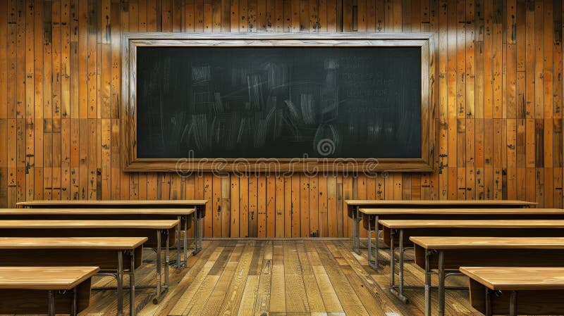 Empty Blackboard Awaits in a Classroom Setting, Ready for Lessons. Ai ...