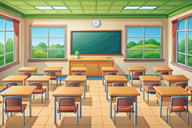 Classroom Background Vectors Stock Illustration - Illustration of ...