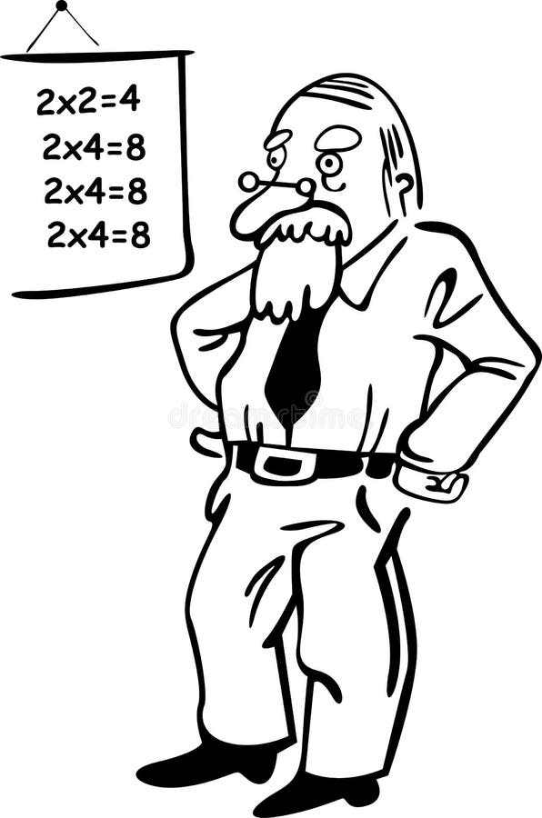 A Classroom, a Math Lesson. a Professor with a Beard is Conducting ...