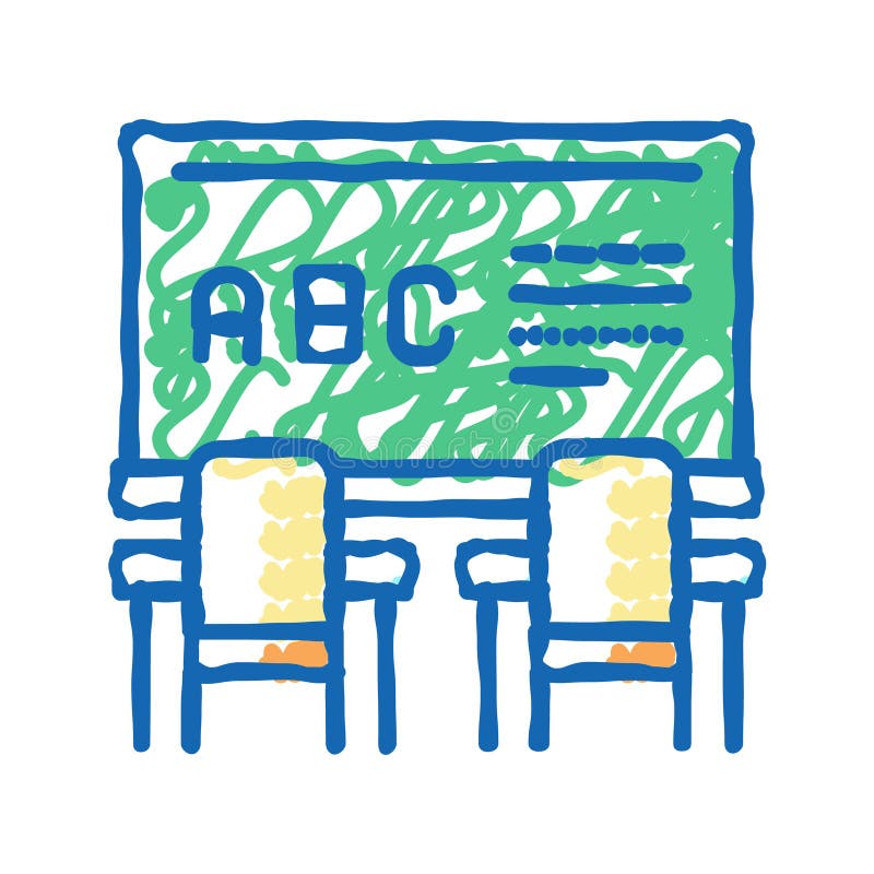 Classroom Blackboard Icon Doodle Illustration Stock Vector ...