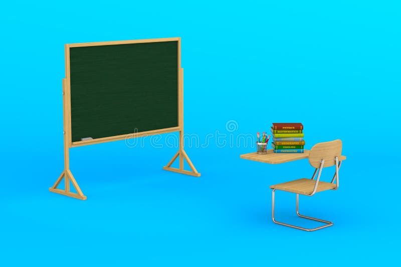 Classroom on Blue Background. Isolated 3D Illustration Stock ...