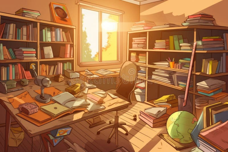 Classroom, with Books and Materials for Various Subjects, for ...